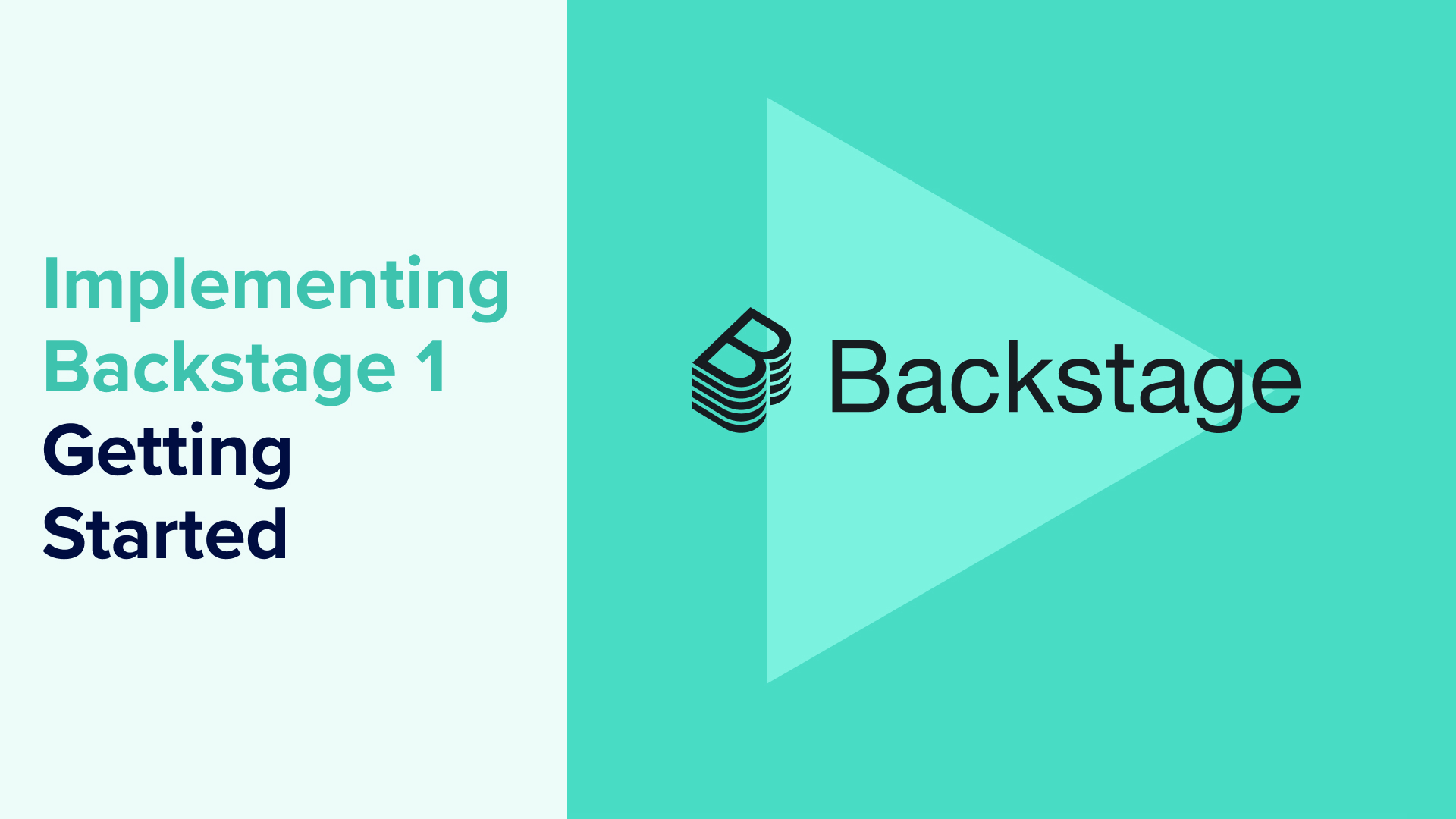 Implementing Backstage - Getting Started